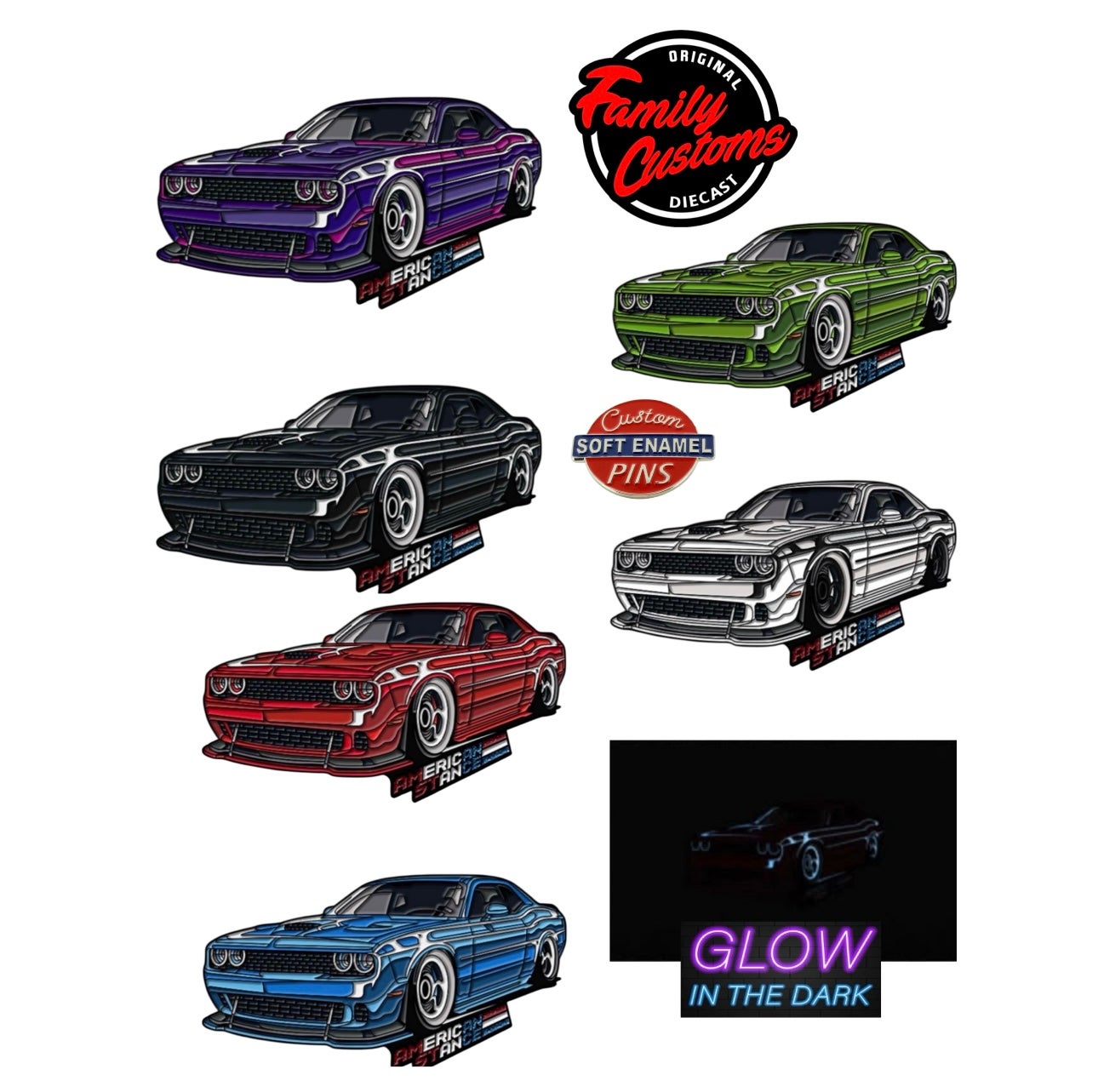 American Stance Limited Edition Dodge Challenger Enamel Pin | Family ...